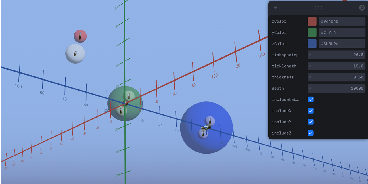 Cartesian Axes for React Three Fiber